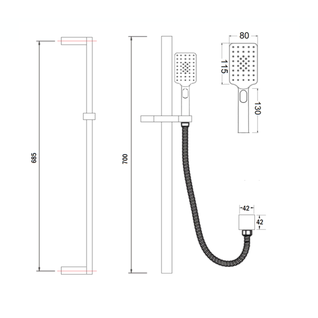 Luxury Hand Shower Rail – Bonnyrigg Tiles